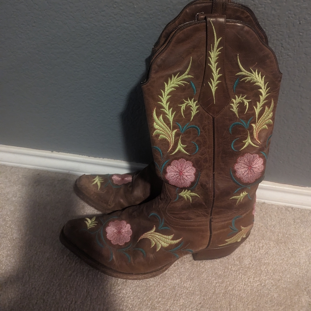 John Ringo Floral Cowboy Boots - Gem
